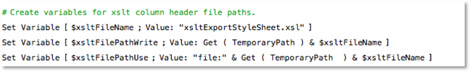 Export Custom Headers from FileMaker to Excel