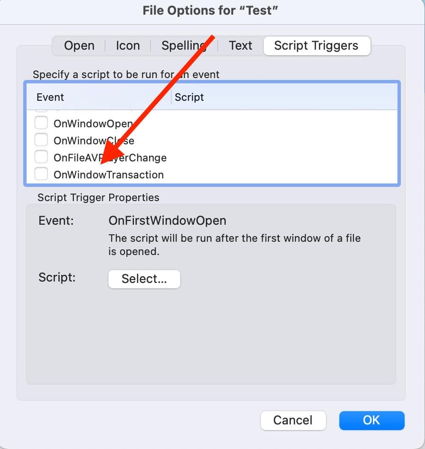FileMaker 2023: OnWindowTransaction Script Trigger