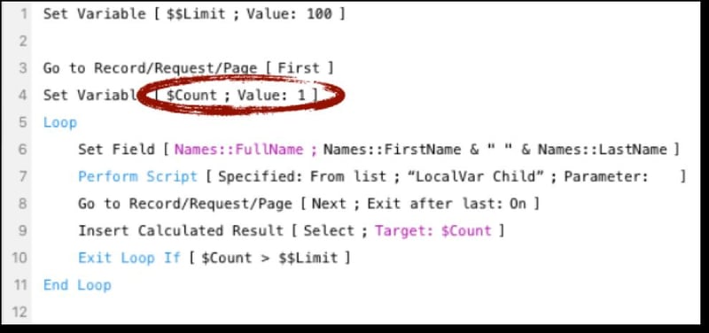 FileMaker Sub-Scripts