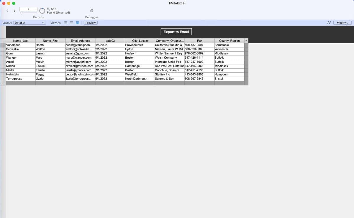 How to Export from FileMaker to Excel