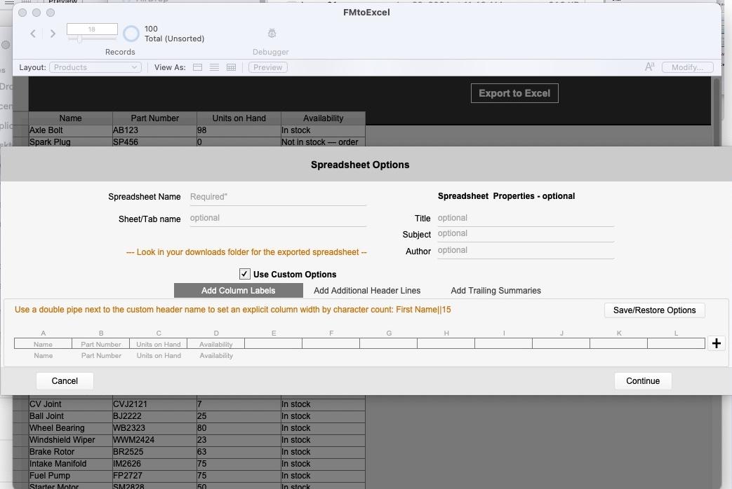 How to Export from FileMaker to Excel