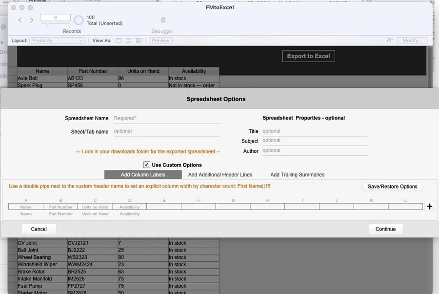 How To Export From Filemaker To Excel