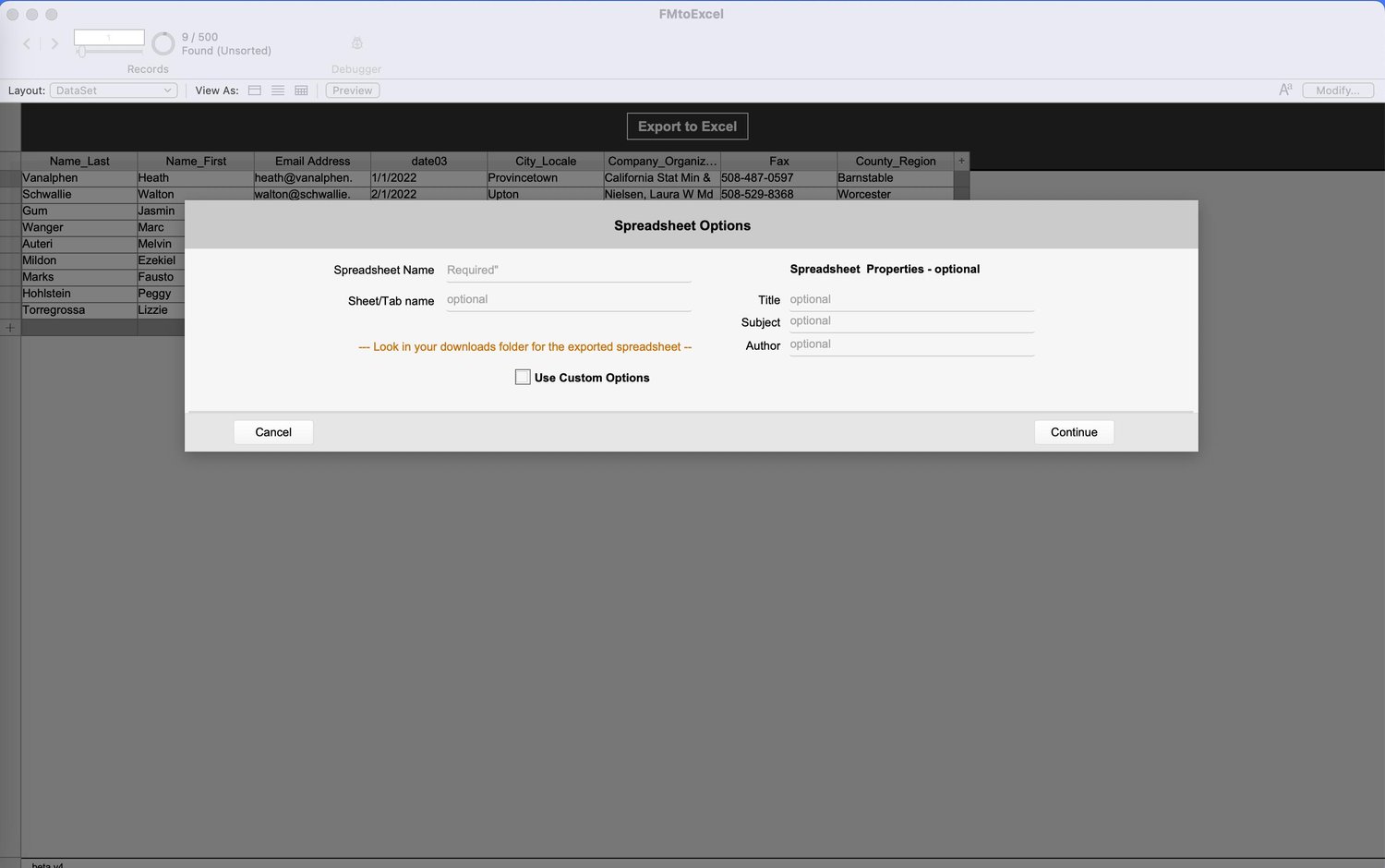 How to Export from FileMaker to Excel