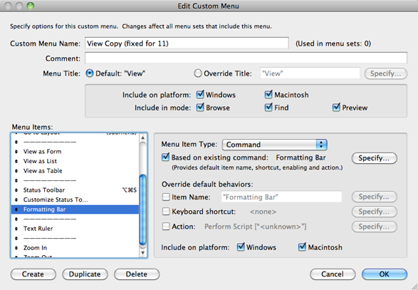 Attacked by Old Custom Menus