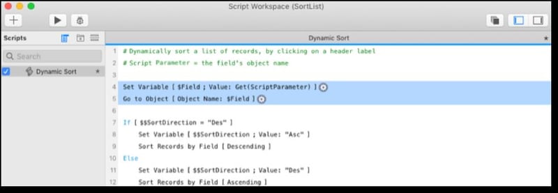 Sorting Columns in FileMaker